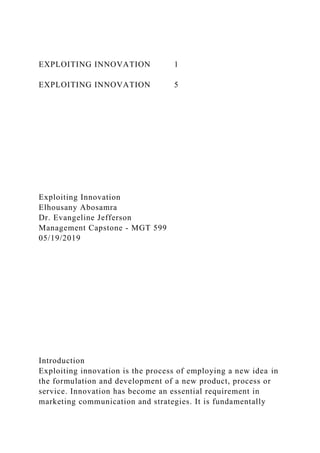EXPLOITING INNOVATION1EXPLOITING INNOVATION5.docx | Digital Audio | Computer Software and ...
