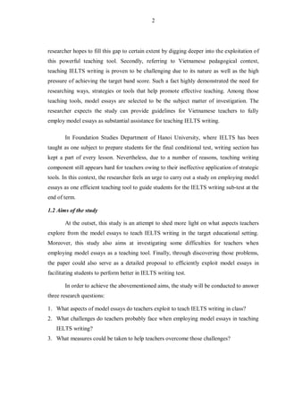 Exploiting model essays in teaching IELTS writing to students in ...