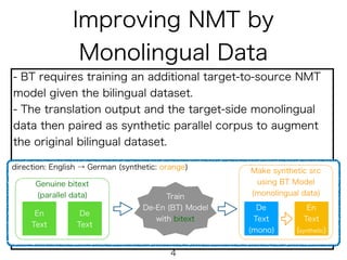 Exploiting Monolingual Data at Scale for Neural Machine Translation | PPT