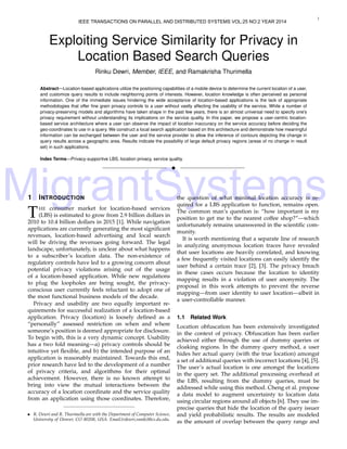 Exploiting Service Similarity for Privacy in Location Based Search Queries | PDF