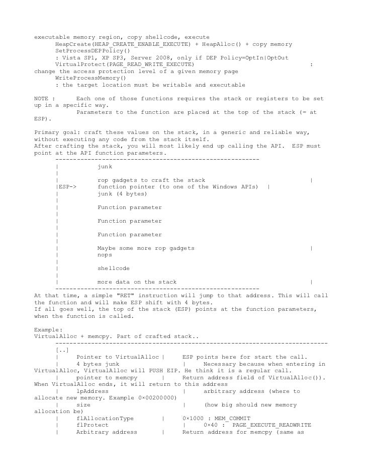 Exploit techniques - a quick review