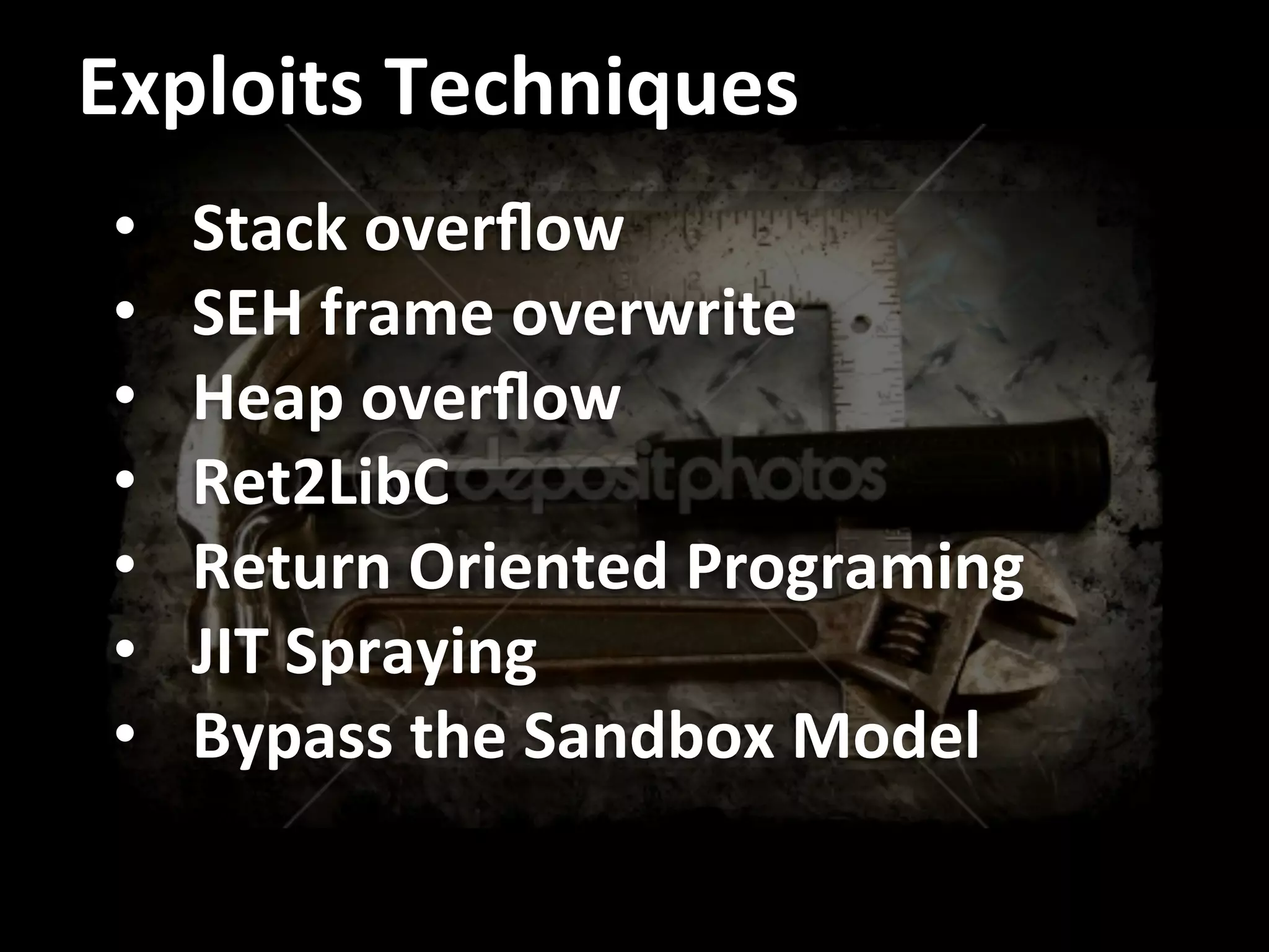 Exploit techniques and mitigation | PDF