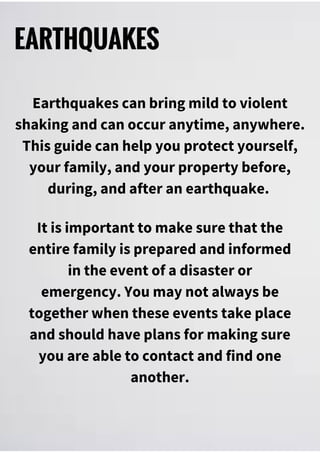 Earthquake Disaster Preparedness Plan | PDF