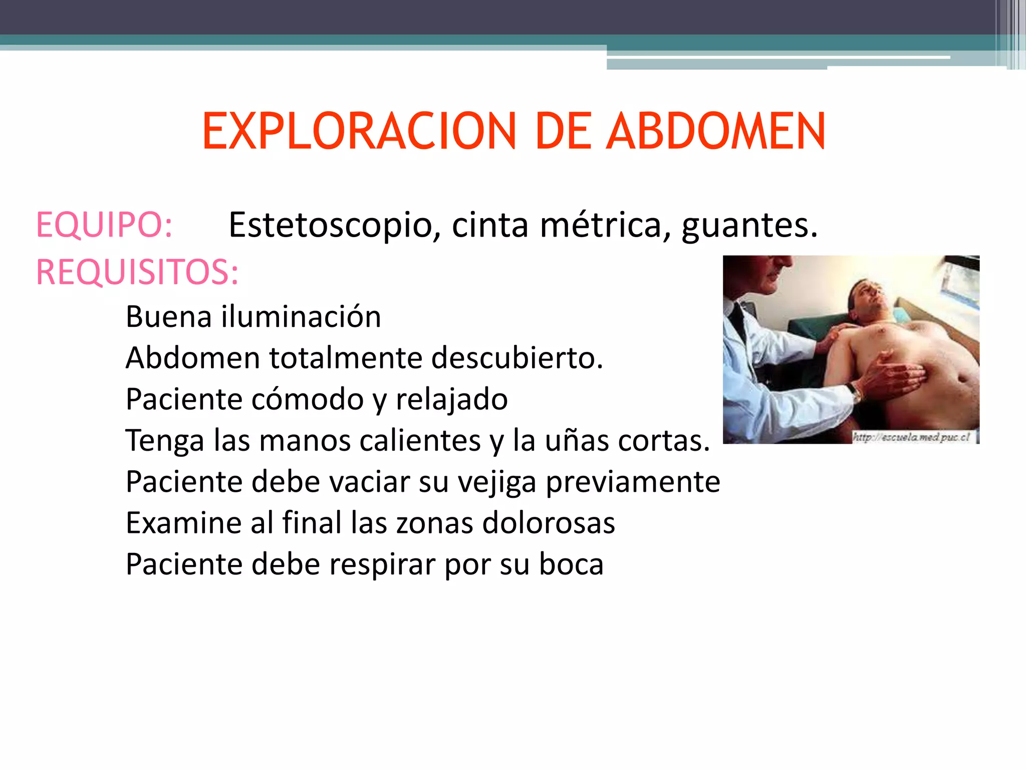 Exploración Fisica De Abdomen Pptx