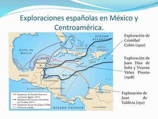 Exploraciones españolas en méxico y en yucatán hist. yucatán | PPTX