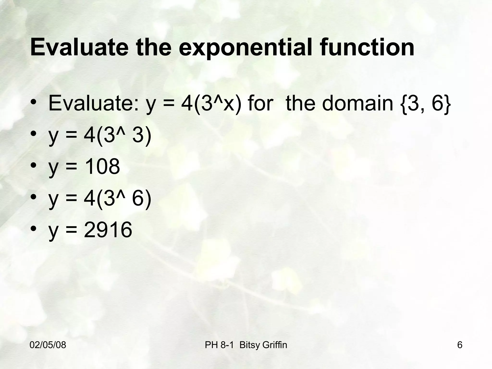 Exploration of Exponential Functions | PPT