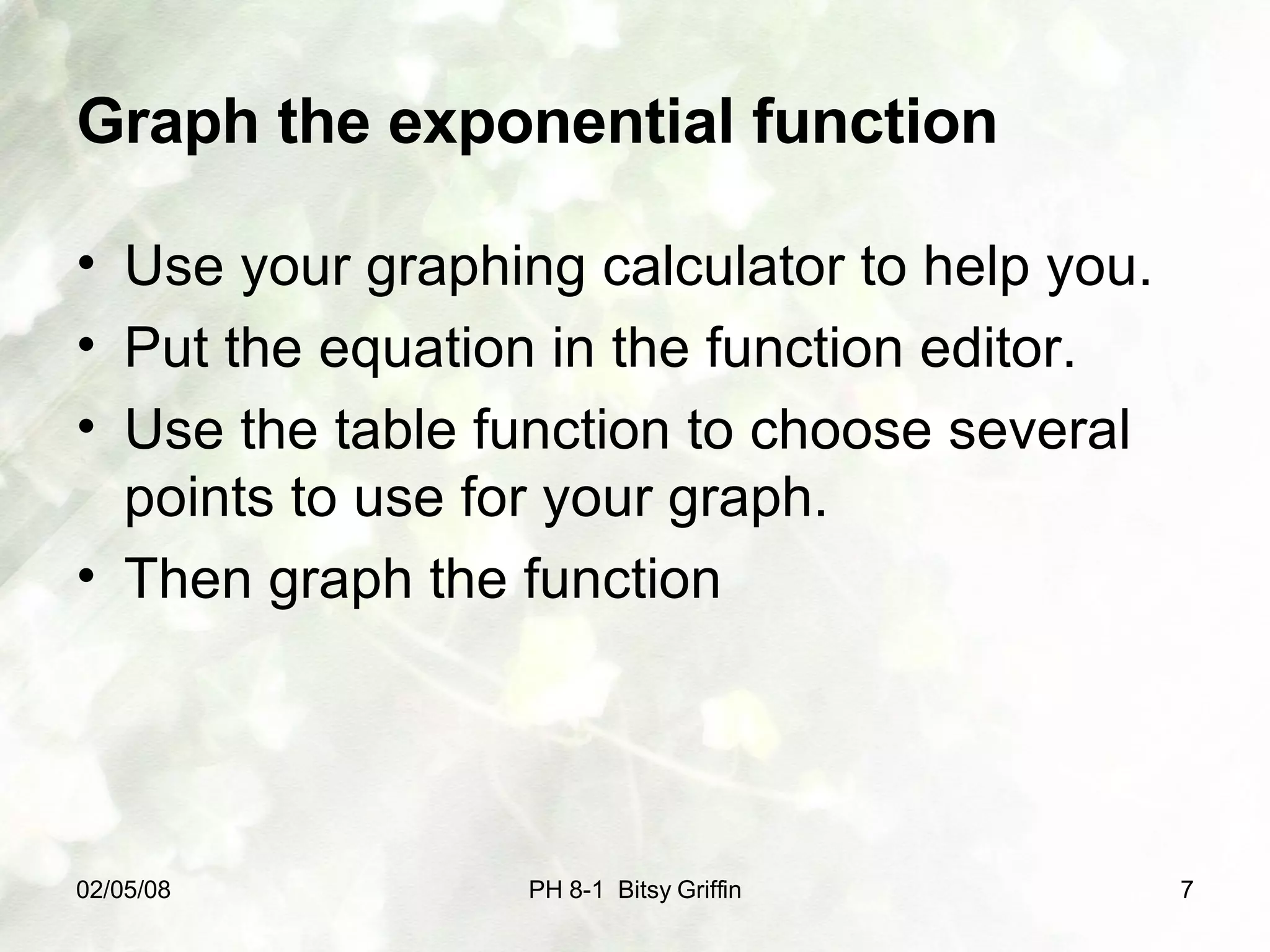 Exploration of Exponential Functions | PPT