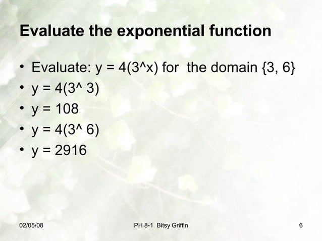 Exploration of Exponential Functions | PPT