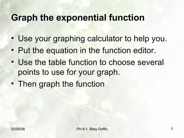 Exploration of Exponential Functions | PPT