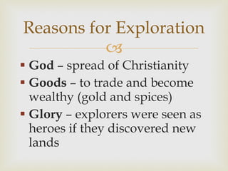 Exploration and colonization updated 11 12 | PPT