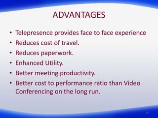 Exploration and implementation of next generation telepresence system | PPT