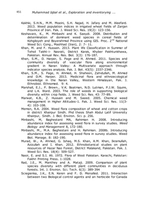 Exploration and inventorying of weeds in wheat CROP OF THE DISTRIC T ...