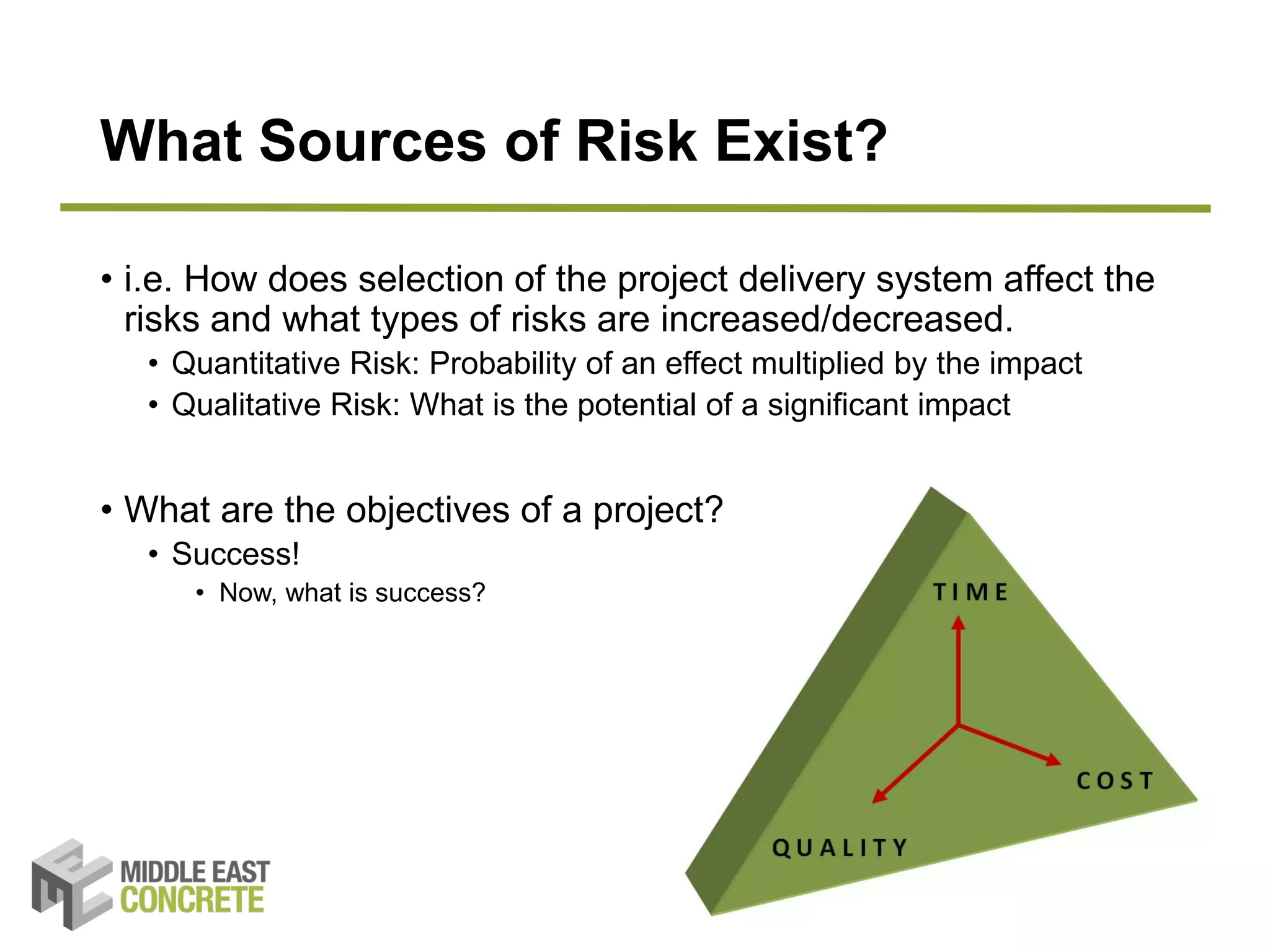 Exploration of risks and risk management in construction project ...