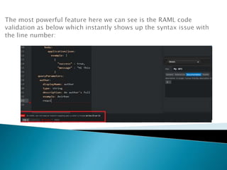 Exploration with workbench with raml | PPT