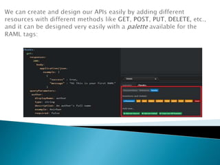 Exploration with workbench with raml | PPT