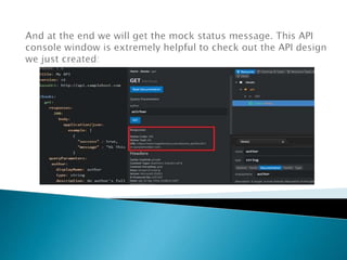 Exploration with workbench with raml | PPT