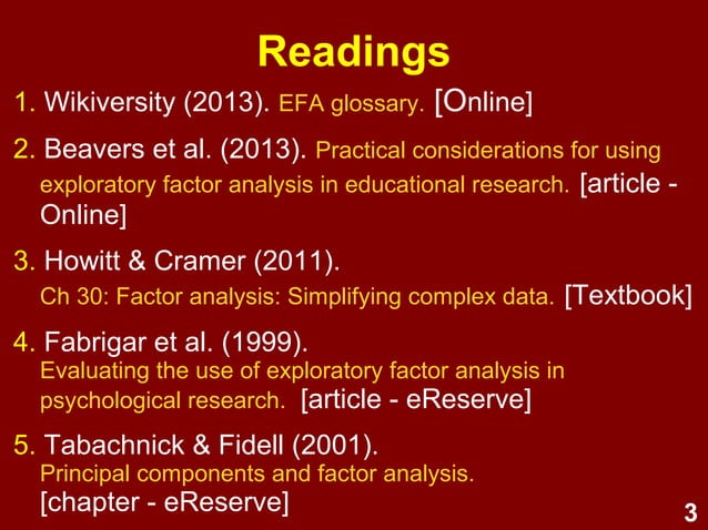 Exploratory factor analysis | ODP | Science