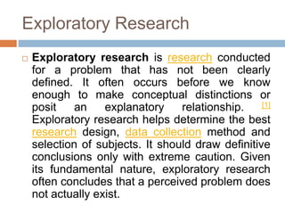 Exploratory and descriptive research michael | PPT
