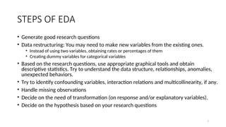 EXPLORATORY DATA ANALYSIS FOR BEGINNERS AND STUDENTS | PPT