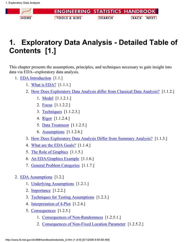 Exploratory Data Analysis Handbook Engineering