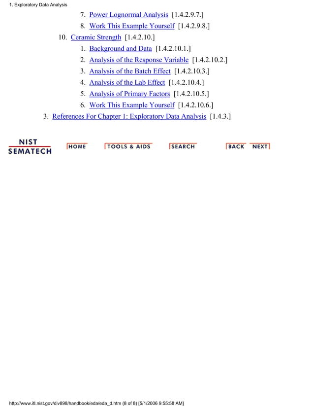 Exploratory Data Analysis Handbook Engineering