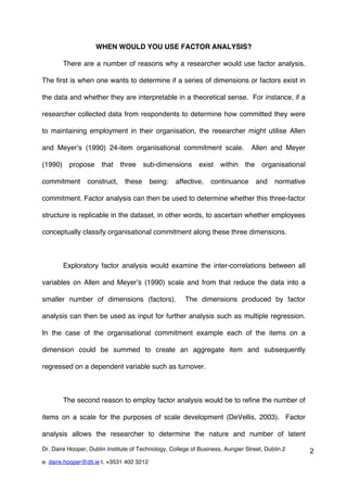 Exploratory Factor Analysis | PDF