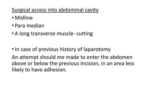 EXPLORATORY LAPROTOMY indications and procedure.pptx | Digestive ...