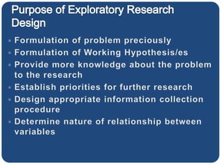 Exploratory Research Design - Meaning and Methods | PPTX