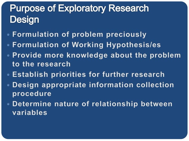 Exploratory Research Design - Meaning and Methods | PPTX