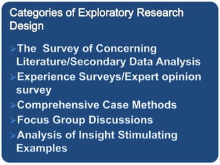 Exploratory Research Design - Meaning and Methods | PPTX