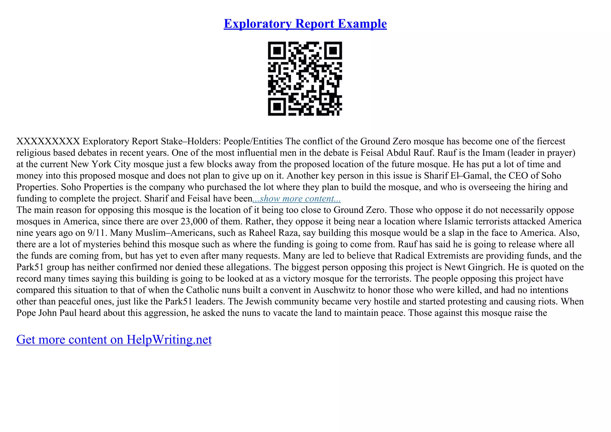 Exploratory Report Example | PPT