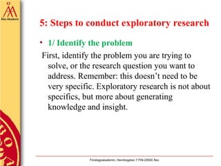 Exploratory Research.ppt important for mba | PPT | Free Download
