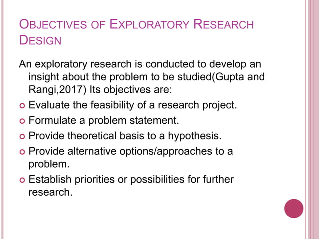 Understanding Exploratory Research Design | PPT