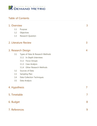 Exploratory Research Plan Template | PDF