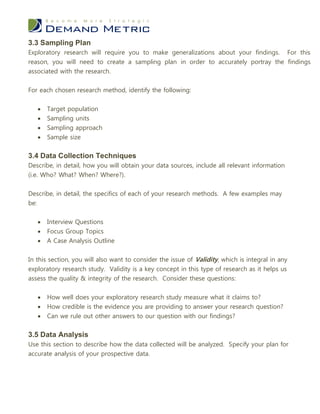 Exploratory Research Plan Template | PDF
