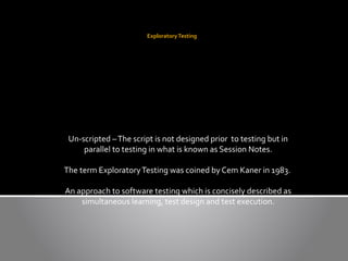 Exploratory testing | PPT