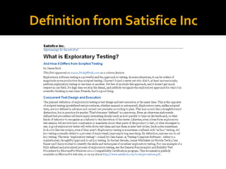 Exploratory testing | PPT