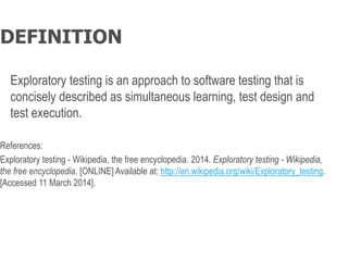 Exploratory testing | PPTX | Computer Software and Applications | Computing