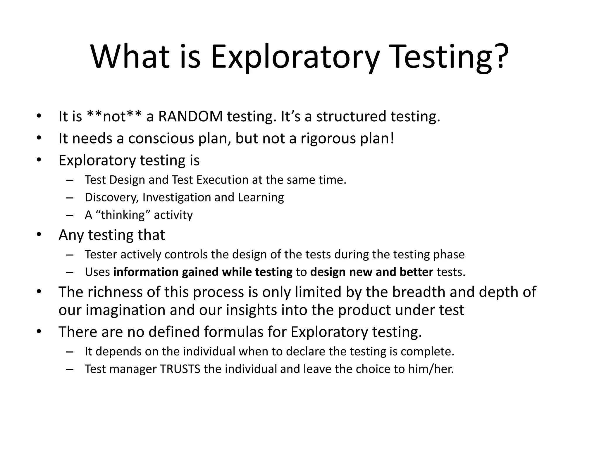 Exploratory testing | PPT
