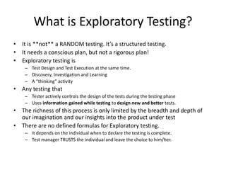 Exploratory testing | PPT