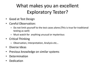 Exploratory testing | PPT