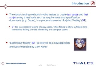 Introduction to Exploratory Testing | PPT