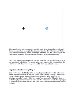Explore your-blind-spot | PDF | Eye and Vision Conditions | Diseases and Conditions