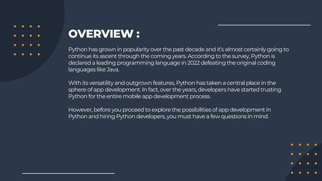Explore Best Possibilities Of App Development In Python | PPT