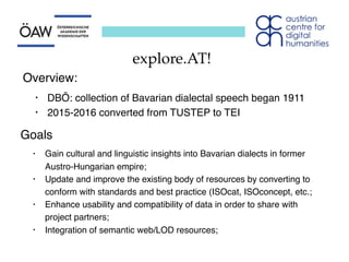 Exploring data models for heterogenous dialect data: the case of e ...