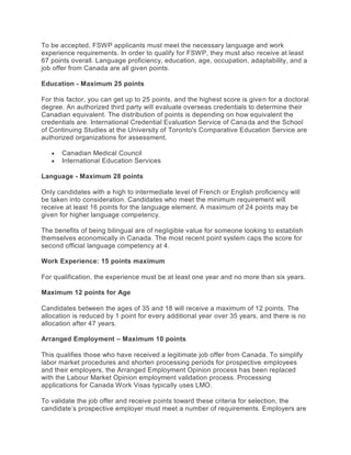 Explore Canada Immigration Program for Federal Skilled Workers.pdf | Careers