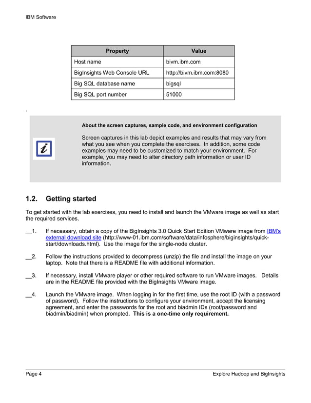 Big Data: Explore Hadoop and BigInsights self-study lab | PDF