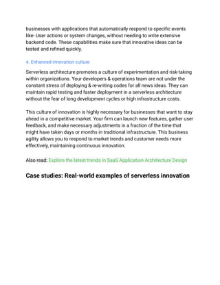 Explore how serverless architecture boosts time-to-market & innovation.pdf | Free Download