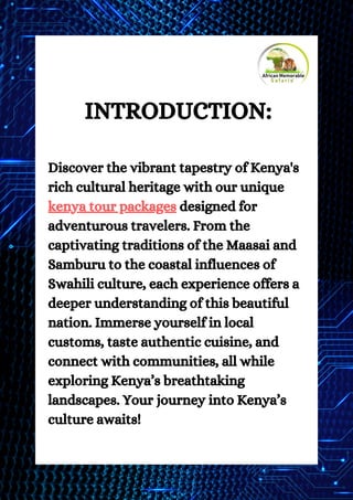 Explore Kenya Culture Unique Tour Packages for Travelers.pdf