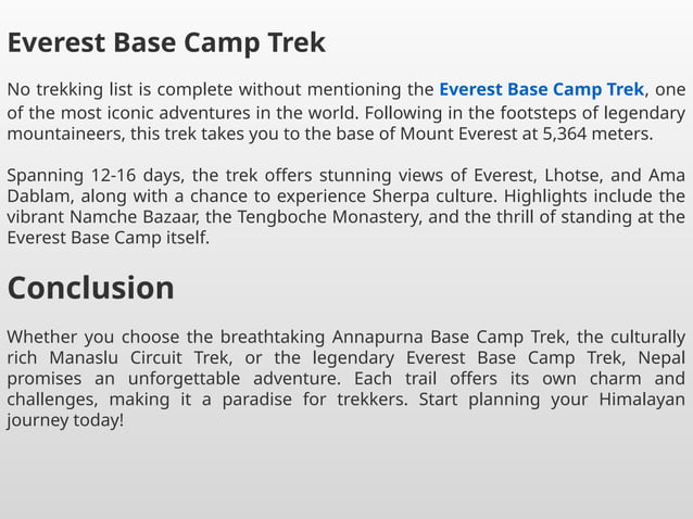 Explore Nepal’s Iconic Treks Annapurna Base Camp, Manaslu Circuit and ...